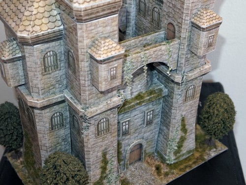 Papercraft castle, built with Cinema4D and Pepakura